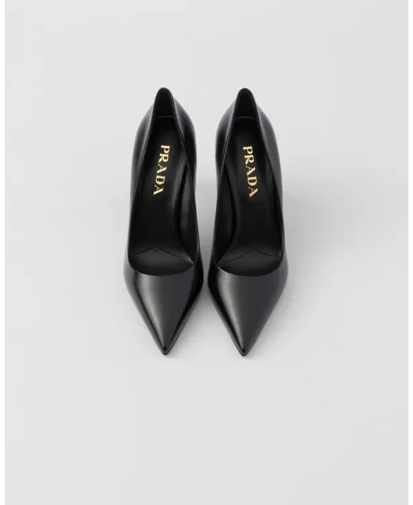 Prada Patent Saffiano Leather Pumps - Black