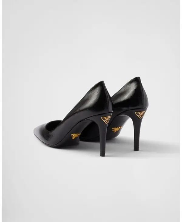 Prada Patent Saffiano Leather Pumps - Black