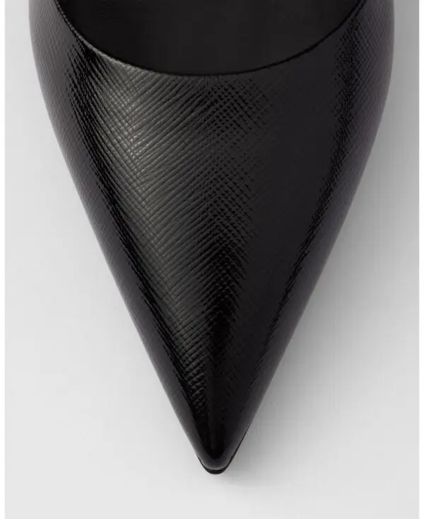 Prada Patent Saffiano Leather Pumps - Black