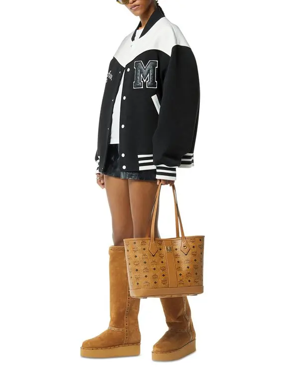 Mcm Liz Small Visetos Shopper Tote - Cognac