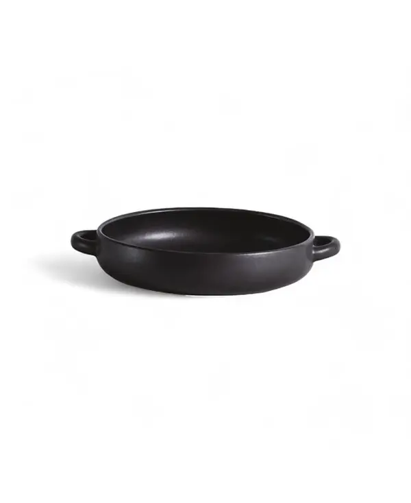 GHARYAN STONEWARE Dinner Plate With Handles - Matte Black