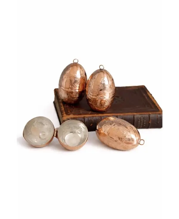 COPPERMILL KITCHEN Cmk Etched Bird & Floral Egg Ornaments, Set Of 4
