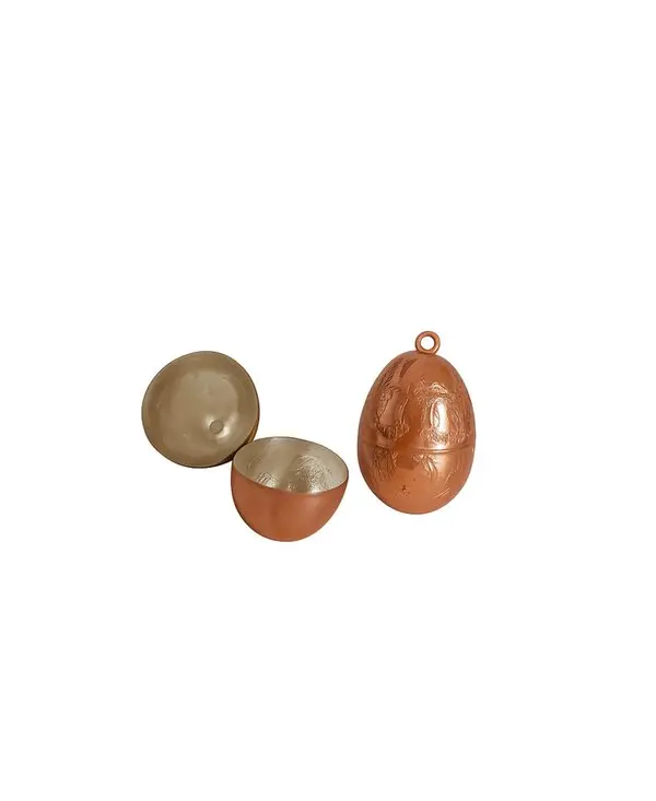 COPPERMILL KITCHEN Cmk Etched Bird & Floral Egg Ornaments, Set Of 4