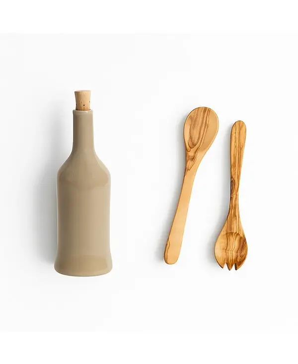 GHARYAN STONEWARE Olive Essence Duo, Set Of 3 - Linen