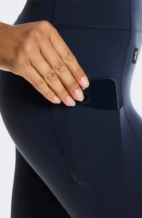 On High Waist 7/8 Studio Tights - Navy