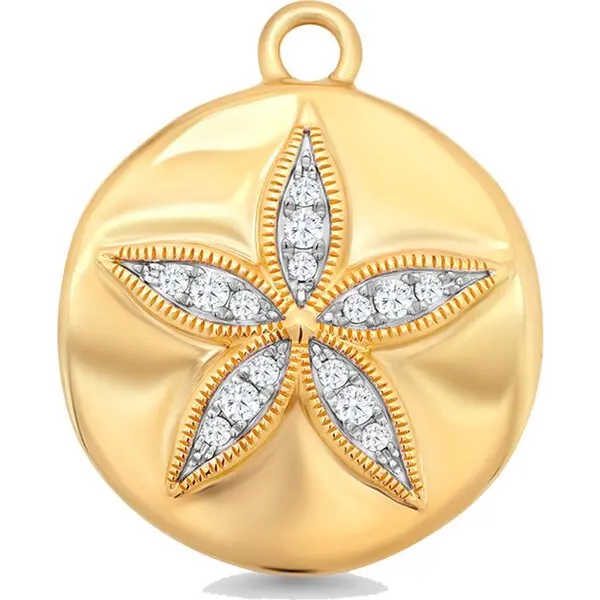 Sara Weinstock Papua Diamond Sand Dollar Charm - Yellow Gold