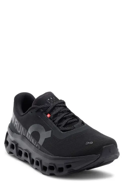 On Cloudmonster 1 Running Shoe - Black/black
