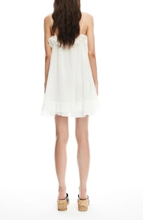 Lioness Ruffle Chiffon Mini Dress - Pearl