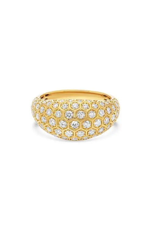 Sara Weinstock Honeycomb Diamond Dome Ring - Yellow Gold