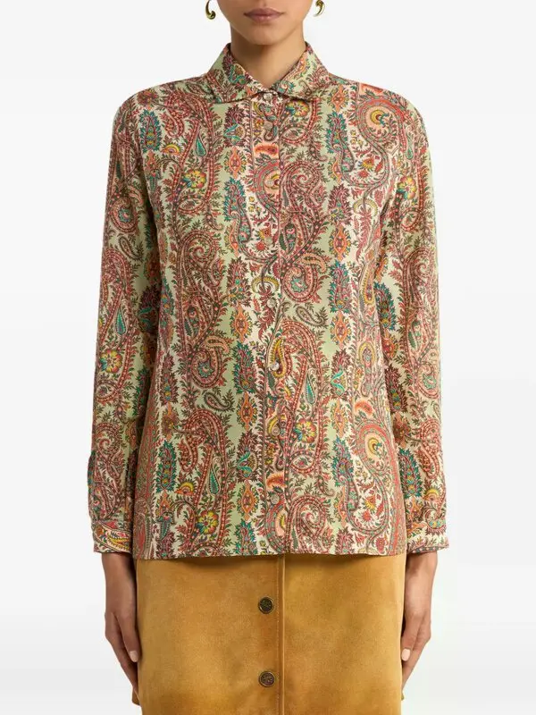 Etro Paisley-print Cotton And Silk Blend Shirt