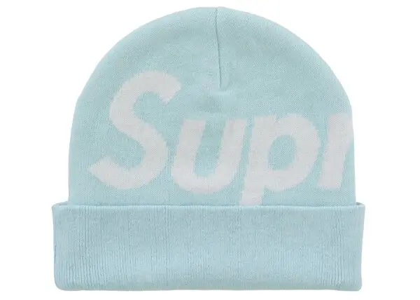 Supreme Big Logo Beanie - Light Blue