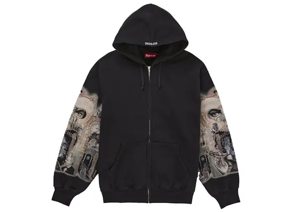 Supreme X Michael Jackson Graphic-Print Zip-Up Hoodie - Black