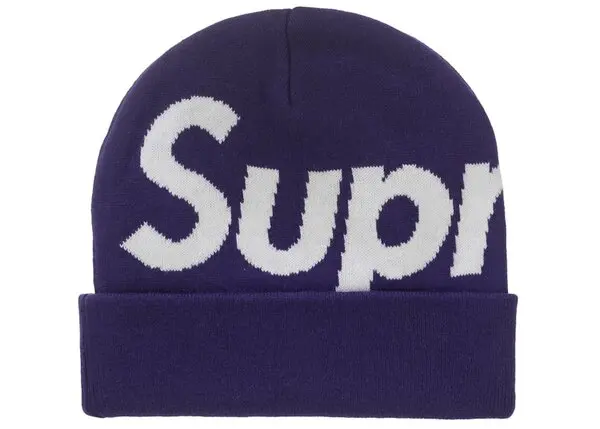 Supreme Big Logo Beanie - Purple