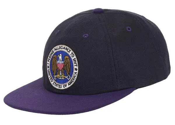 Supreme Pledge Allegiance 6-panel Cap - Navy Blue