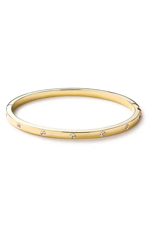 ANA LUISA Selena Cubic Zirconia Hinge Bangle - Gold/clear