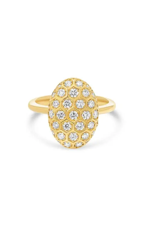 Sara Weinstock Honeycomb Diamond Oval Ring - Yellow Gold
