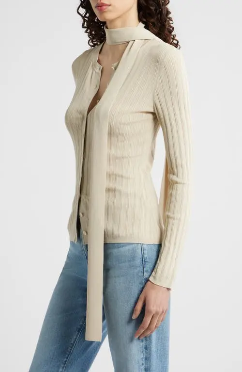 Rag & Bone Gianna Tie Neck Rib Sweater