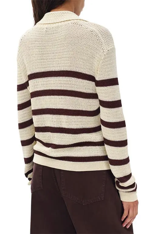 Rag & Bone Costi Stripe Cotton Blend Cardigan
