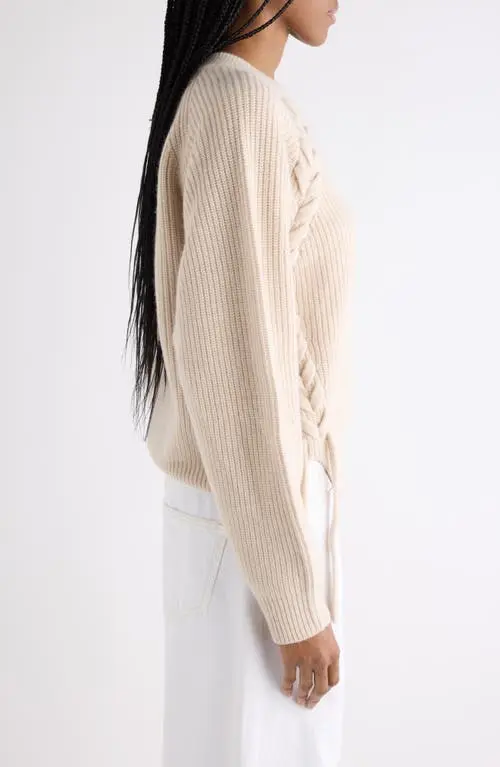 Isabel Marant Étoile Tulliam Lace-up Merino Wool & Cashmere Blend Sweater - Anthracite