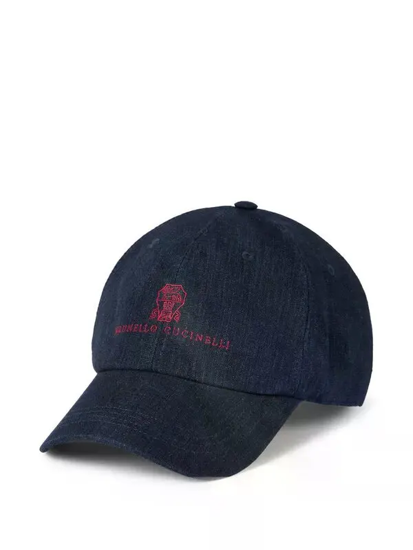 Brunello Cucinelli Embroidered Logo Baseball Cap - Blue
