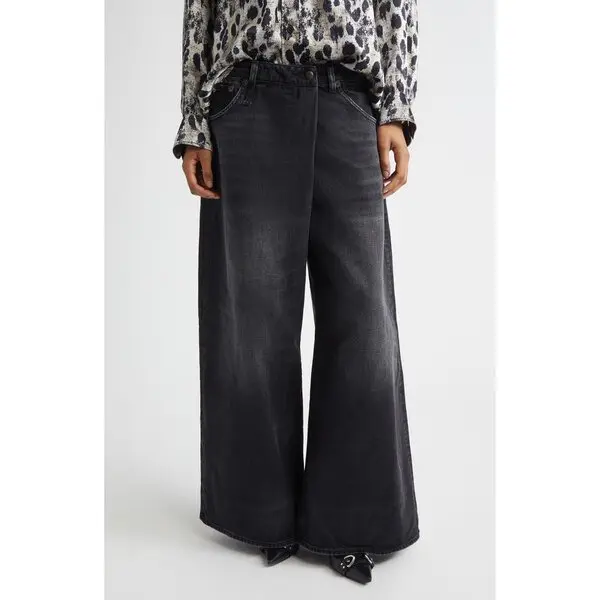 R13 Nico Wrap Wide-leg Jeans