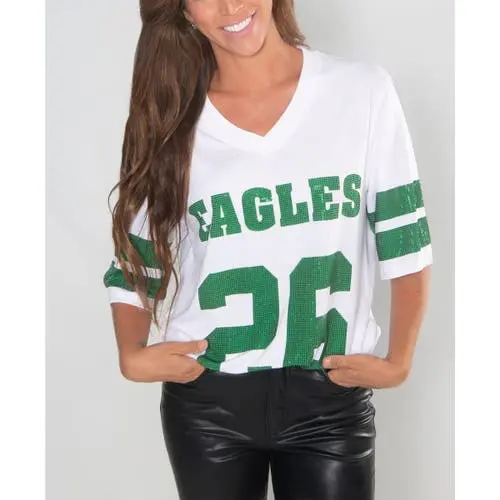 CUCE Philadelphia Eagles Saquon Barkley Crystal V-neck Tunic