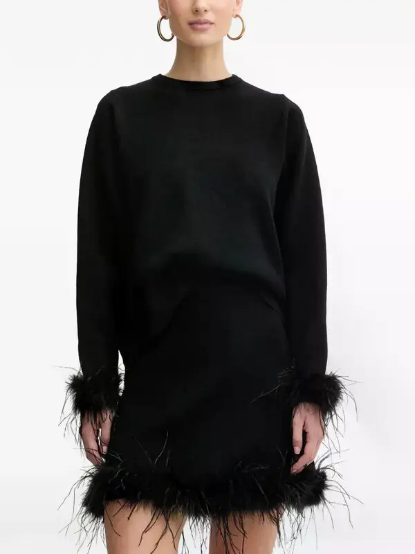 NEVER FULLY DRESSED Feather-trim Sweater