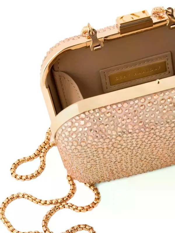 GEMY MAALOUF Crystal-embellished Crepe Clutch - Pink