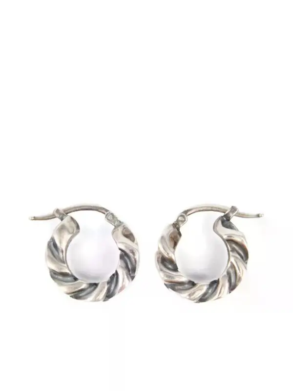 MAISON MARGIELA Twisted Link Hoop Earrings - Silver