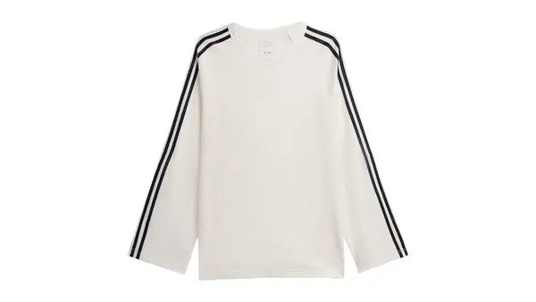 Adidas Y3 Long Sleeve 3 Stripe Top - Core White
