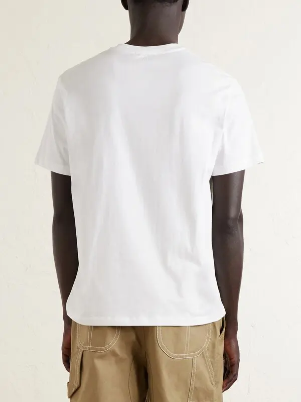 AMI Paris Logo-embroidered Cotton-jersey T-shirt
