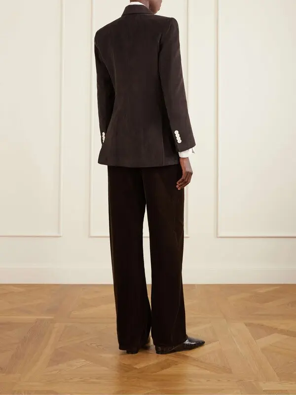 S.S.DALEY Eilidh Double-breasted Cotton-corduroy Blazer