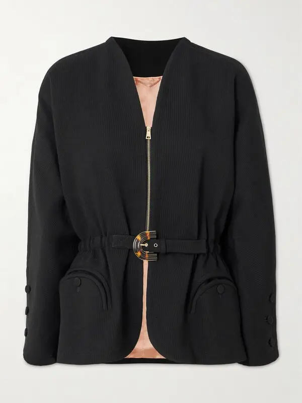 BLAZÉ MILANO Carol Belted Ribbed-knit Jacket