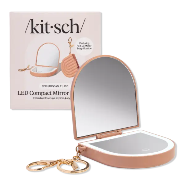 KITSCH Led Compact Mirror Keychain - Terracotta