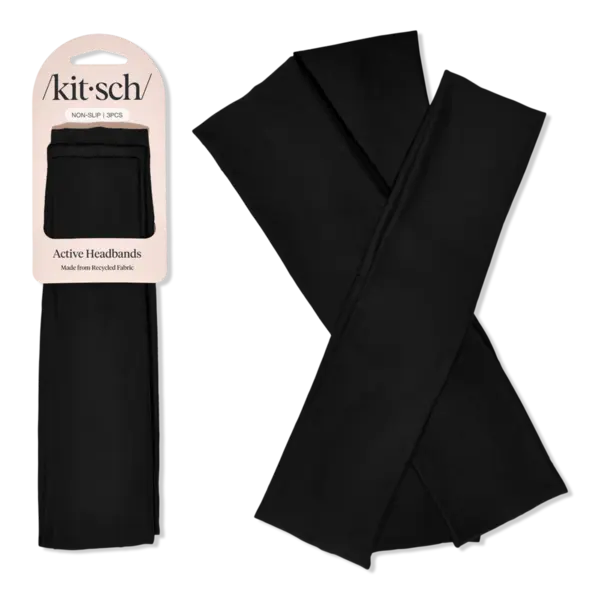 KITSCH Active Headbands 3-piece Set - Black