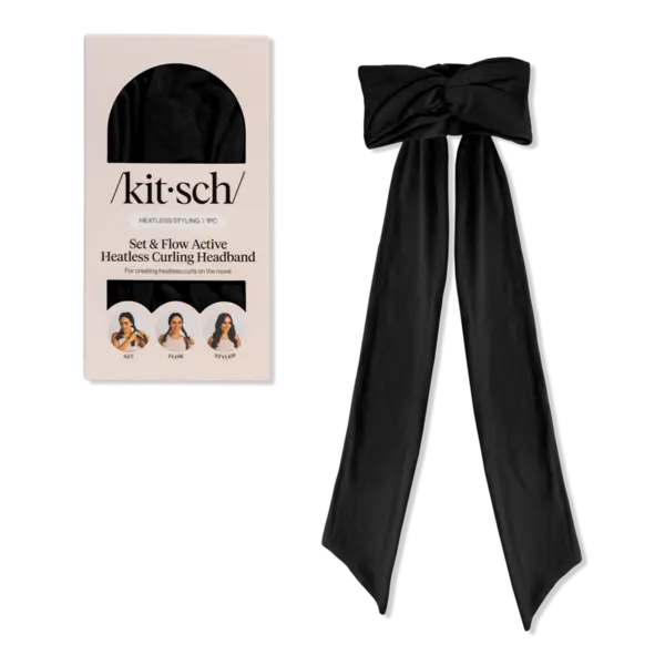KITSCH Active Heatless Curling Headband - Black