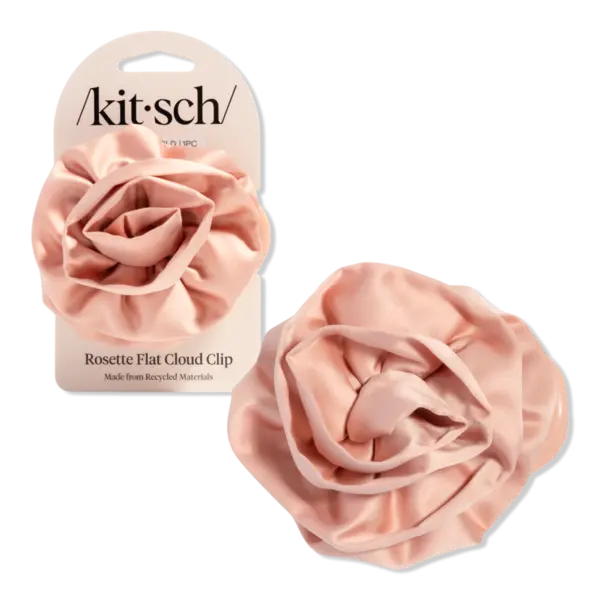 KITSCH Satin Rosette Flat Cloud Clip - Terracotta