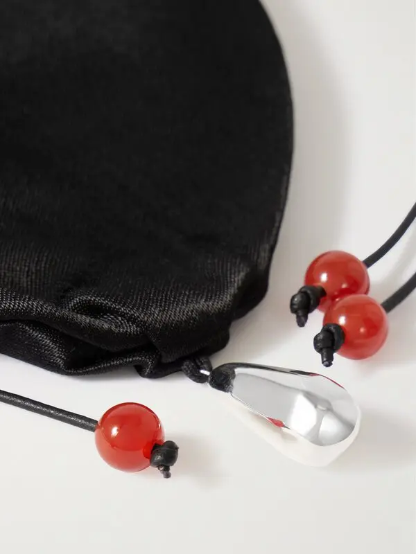 SOPHIE BUHAI Teardrop Embellished Satin Drawstring Pouch - Black