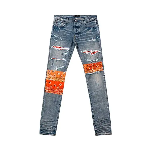 Amiri Vintage Bandana Artpatch Jean - Blue