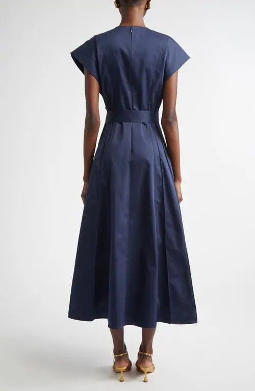Carolina Herrera Double-breasted Stretch Sateen Shirtdress - Midnight
