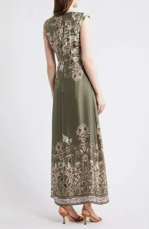 Vince Camuto Printed Satin Gown