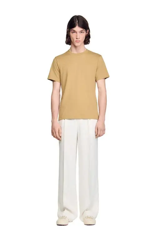 Sandro Cotton T-shirt - Beige