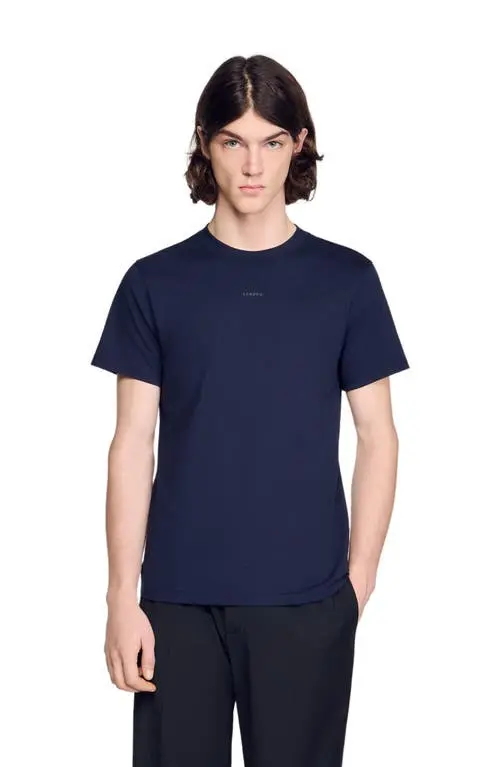 Sandro Cotton T-shirt - Navy Blue