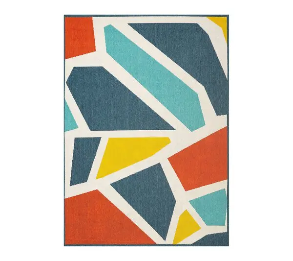 OX BAY TRADING CO. Ox Bay Abstract Modern Polypropylene Outdoor Ar Ea Rug, 5' X 7 - One-color