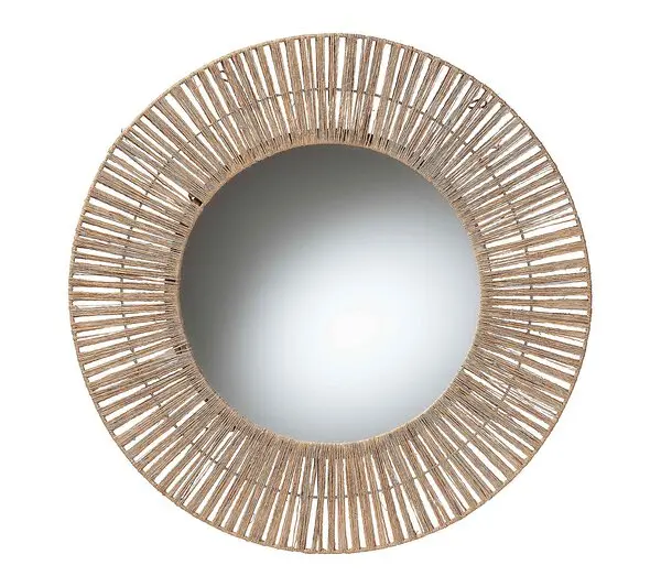 BALI & PARI Leala Metal And Seagrass Wall Accen T Mirror - One-color
