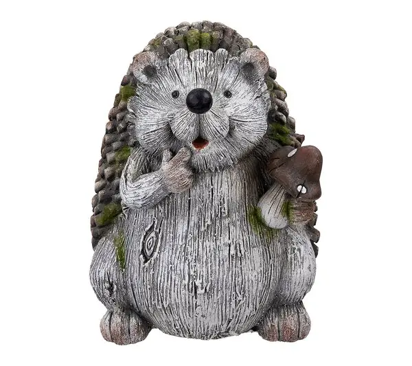 NORTHLIGHT Hedgehog With Mushroom Outdoor Garde N Statue 8.5 - One-color