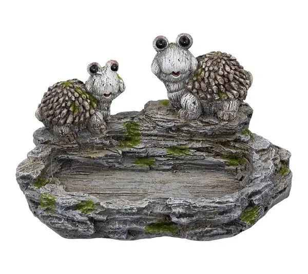 NORTHLIGHT Turtle Couple Outdoor Garden Bird Ba Th 11.75 - One-color