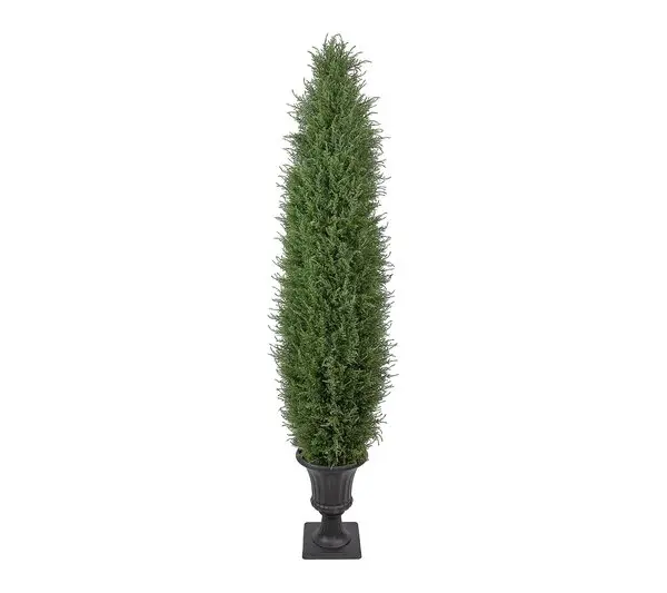 NORTHLIGHT Real Touch Cedar Pine Arborvitae Urn Pot 5' Unlit - One-color