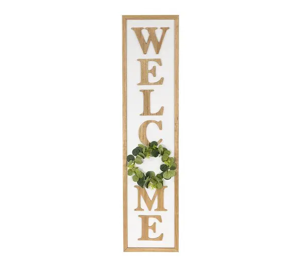 NORTHLIGHT Welcome Wooden Framed Outdoor Porch Sign 40 - One-color