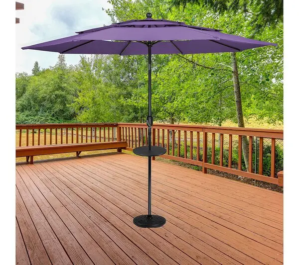 NORTHLIGHT 19.75' Black Outdoor Umbrella Table Tray
